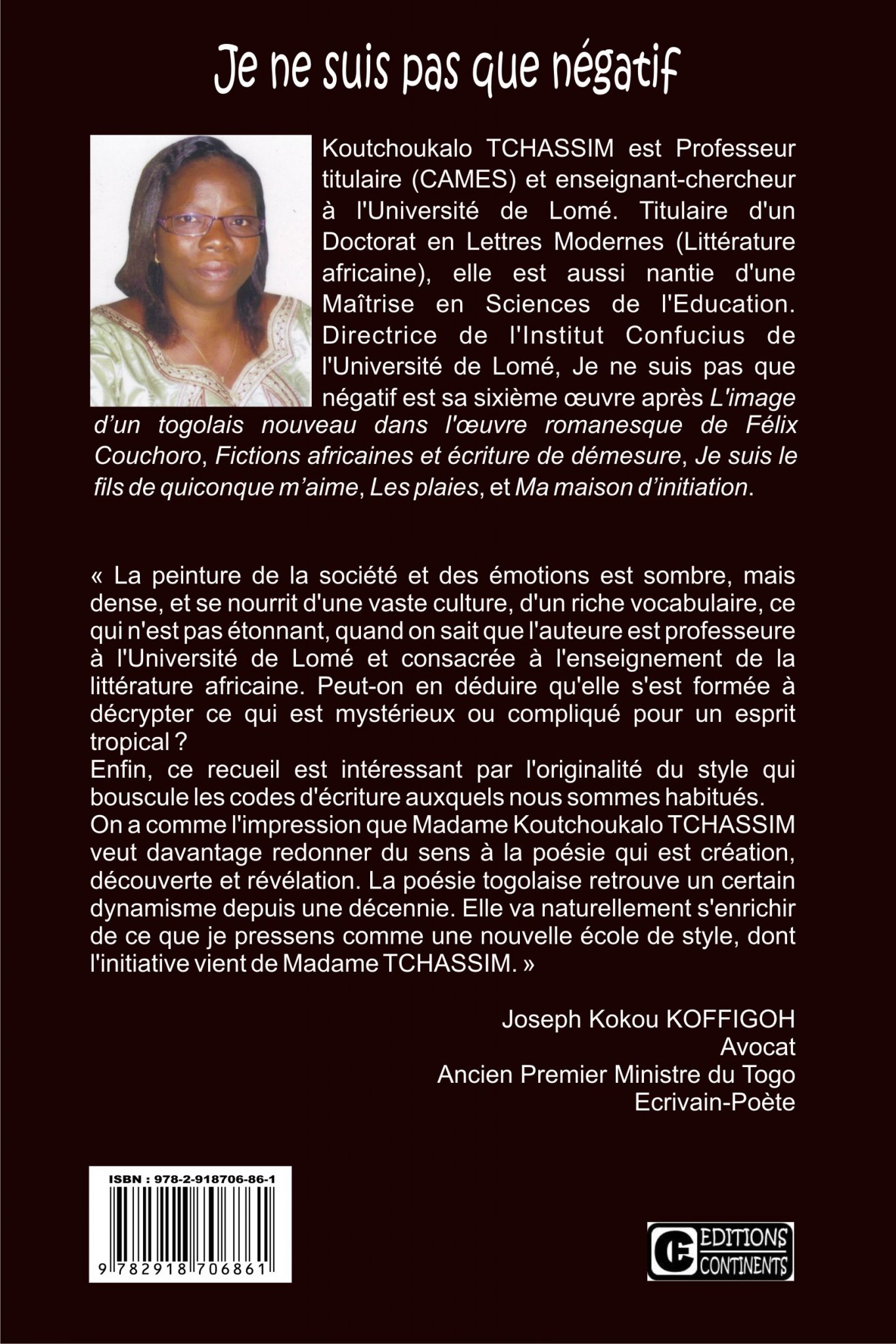 Je ne suis pas que négatif - Les Editions Continents